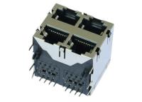 China LPJE107XCNL Stacked 2X2 Double Port Small RJ45 Connector Shielded 5569260-1 for sale