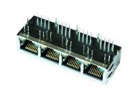 China ARJM14A1-805-AA-CW2 2..5G Base-T Magnetics RJ45 Jack 1x4 Port With Led for sale