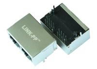 China ARJM12A2-811-NN-EW2 Multi-port Rj45 1x2 Ethernet Connector Dual Port 5G Base-T for sale