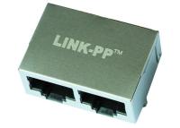 China ARJM12A2-811-NN-EW2 Multi-port Rj45 1x2 Ethernet Connector Dual Port 5G Base-T for sale