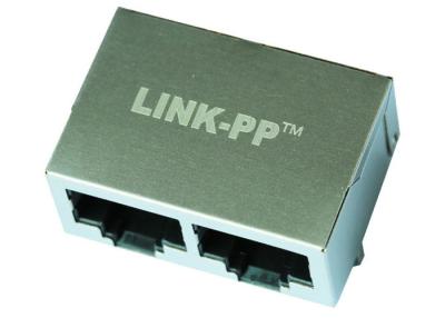 China ARJM12A2-811-NN-EW2 Multi-port Rj45 1x2 Ethernet Connector Dual Port 5G Base-T for sale