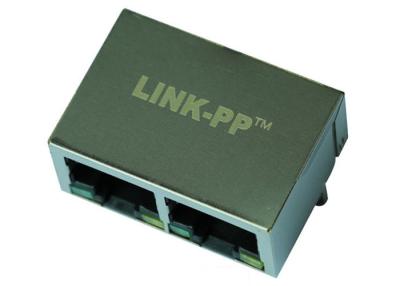 China ARJM12A2-805-AB-EW2 Multi-port RJ45 1x2 Connector 2.5G Base - T Magnetic for sale