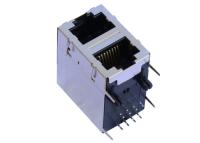 China LPJG17702-8CNL Stacked Modular Jacks RJ45 2x1 Integrated Transformer 0833-2X1T-33-F for sale
