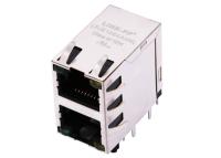 China XRJD-S-21-8-8-4 Stacked LED RJ45 Connector Modular Jack 2 x 1 Tab-Up and Down for sale