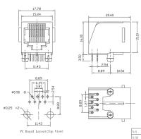 China 95009-7881 Single RJ45 Outlet Female Connector LPJE171-1NNL Without LEDs for sale