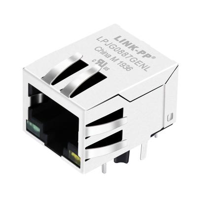 China Gigabit RJ45 Socket JD0-0002NL Integrated Magjack 1000abse-T LPJG0887GENL for sale