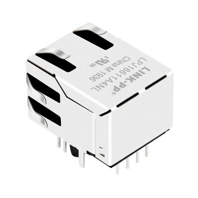 China 74980104400 Tab Up RJ45 Integrated 10 / 100M Magnetics With LED LPJ16611A4NL for sale