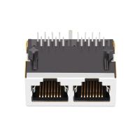 China Cross 5406443-1 Ethernet Rj45 Connectors 1X2 8/8 R/A Shielded , LPJEF102DNL for sale