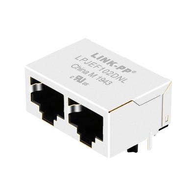 China Cross 5406443-1 Ethernet Rj45 Connectors 1X2 8/8 R/A Shielded , LPJEF102DNL for sale