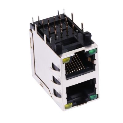 China LPJ17410AHNL 10/100Base-T Ethernet 2X1 Ports Stacked RJ45 for sale