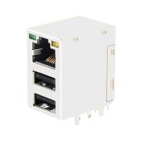 China Through Hole 10/100 Base-T 7497010211A RJ45 USB Connector for sale