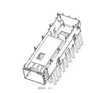 China 2291634-1 Position SFP+ Cage with Heat Sink Connector Press-Fit Through Hole for sale