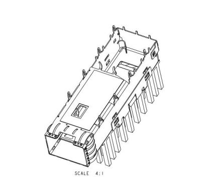 China 2291634-1 Position SFP+ Cage with Heat Sink Connector Press-Fit Through Hole for sale