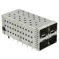 China 2007637-7 SFP+ Receptacle with Cage, Ganged (2x2) Connector Press-Fit Through Hole for sale