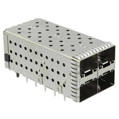 China 2007637-7 SFP+ Receptacle with Cage, Ganged (2x2) Connector Press-Fit Through Hole for sale