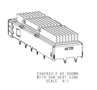 China 2342933-2 Position QSFP Cage With Heat Sink Connector for sale