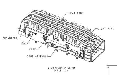 China Press Fit Through Hole 2-2170705-6 ZQSFP+ Cage 3.1-3.5V for sale