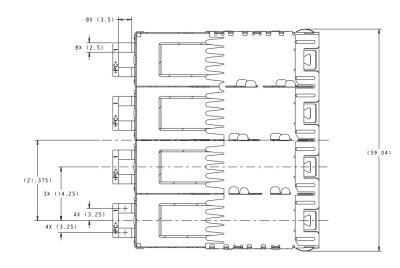 China 2198233-4 CONN SFP+ CAGE Ganged 2x1 Optical Transceivers for sale