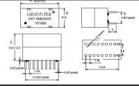 China HST-18002DAR 1000Base-T 1500Vrms Single Port Magnetics Modules for sale