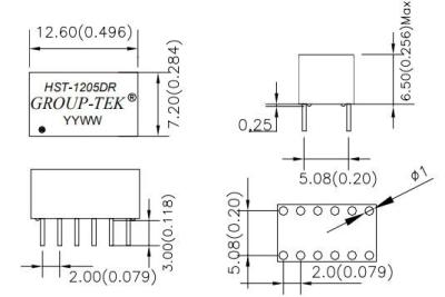 China HST-1205DR 10/100Base-T DIP Single Port Magnetics Modules for sale