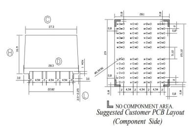 China HST-96205DR 100KHz 1000BASE-T Quad Magnetics Modules for sale