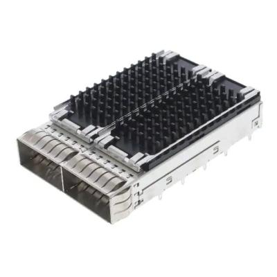 China 4-2170808-3 QSFP28/56 Cage Assembly Ganged 1x2 Configuration for sale