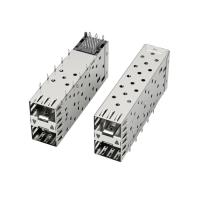 China 2007538-1 2007492-2 2007538-2 CONN SFP+ RCPT W/CAGE 2X1 40P RA for sale