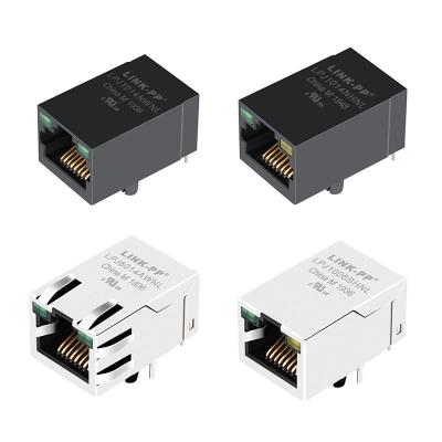 China LPJ16611AFNL 1X1 Single Socket 21.25mm Length Rj45 Ethernet Jack for sale