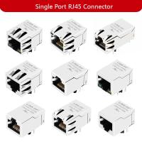 China LPJ16611AFNL 1X1 Single Socket 21.25mm Length Rj45 Ethernet Jack for sale