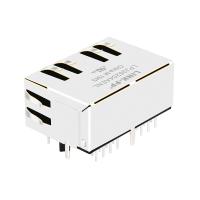 China LPJ26204AENL Rj45 Dual Port Magjack , 10/100BT Connector Cross Pluse J8064D628ANL for sale