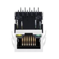 China LPJ0085AHNL Rj45 Modular Jack With Magnetics , 1x10/100Mbps IEEE 802.3af PoE for sale