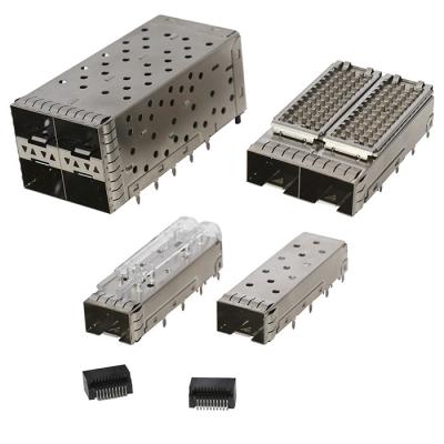 China 1367628-1 7161497-1 SFP Cage Fiber Optic Connnector PRESS-FIT R/A for sale
