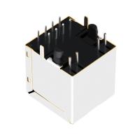 China 5-2337993-2 Vertical Rj45 Connector 4 Cores With PoE+ Magnetics LPJDP4115BENL for sale