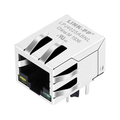 China SK02-111006NL 10/100 Base-T RJ45 Modular Jack Tab Down With G/Y Leds LPJ4025ABNL for sale
