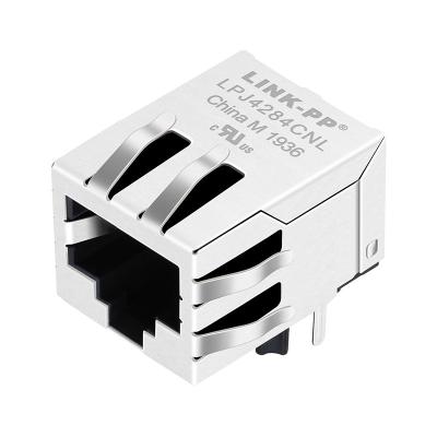 China RJP-003TC1 RJ45 Connector With Magnetics 10/100Mbps PoE MagJack for sale