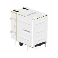 China 2301997-5 10/100 Base-T 2x1 Port RJ45 Modular Jack With Magnetics LPJ17003-8AENL for sale
