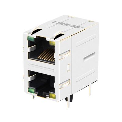 China 2301997-5 10/100 Base-T 2x1 Port RJ45 Modular Jack With Magnetics LPJ17003-8AENL for sale