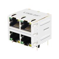 China XRJD-S-22-8-8-4 China Single Port 2x2 Port Side Entry Pcb Jack Manufactures LPJE107-0AHNL for sale