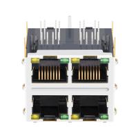 China XRJD-S-22-8-8-4 China Single Port 2x2 Port Side Entry Pcb Jack Manufactures LPJE107-0AHNL for sale