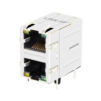 China HR916130HE 1000 Base-T 2x1 Port Stacked RJ45 Connector UL LPJG17610AANL for sale
