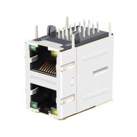 China HR916130HE 1000 Base-T 2x1 Port Stacked RJ45 Connector UL LPJG17610AANL for sale