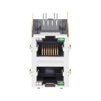 China HR946130HE 2x1 Port Stacked RJ45 Connector with Led Light UL LPJG17610A105NL for sale