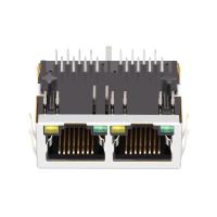 China 7499021210 / 7499021210A 1x2 Port 100 Base-T Integrated RJ45 Magnetic Jack LPJ26404-8AENL for sale