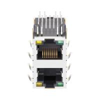 China 1-6368011-4 2x1 Port Modular RJ45 Jack Connector Without Magnetics LPJE17200AENL for sale