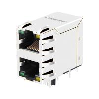 China 1-6368011-4 2x1 Port Modular RJ45 Jack Connector Without Magnetics LPJE17200AENL for sale
