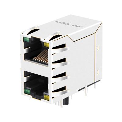 China 1-6368011-4 2x1 Port Modular RJ45 Jack Connector Without Magnetics LPJE17200AENL for sale