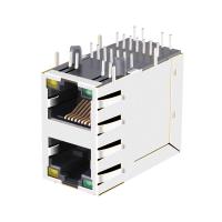 China 1-6368011-4 2x1 Port Modular RJ45 Jack Connector Without Magnetics LPJE17200AENL for sale