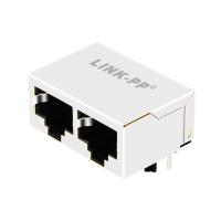 China 5406566-1 10/100 Base-T 1x2 Port Without Magnetics RJ45 Modular Jack Connectors LPJEF102DNL for sale