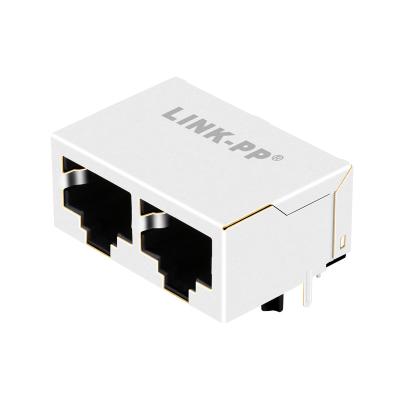 China 5406566-1 10/100 Base-T 1x2 Port Without Magnetics RJ45 Modular Jack Connectors LPJEF102DNL for sale