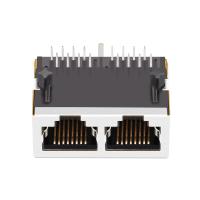 China 5406566-1 10/100 Base-T 1x2 Port Without Magnetics RJ45 Modular Jack Connectors LPJEF102DNL for sale